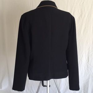 Studio I | Jackets & Coats | Studio Black Blazer With Tan Trim | Poshmark